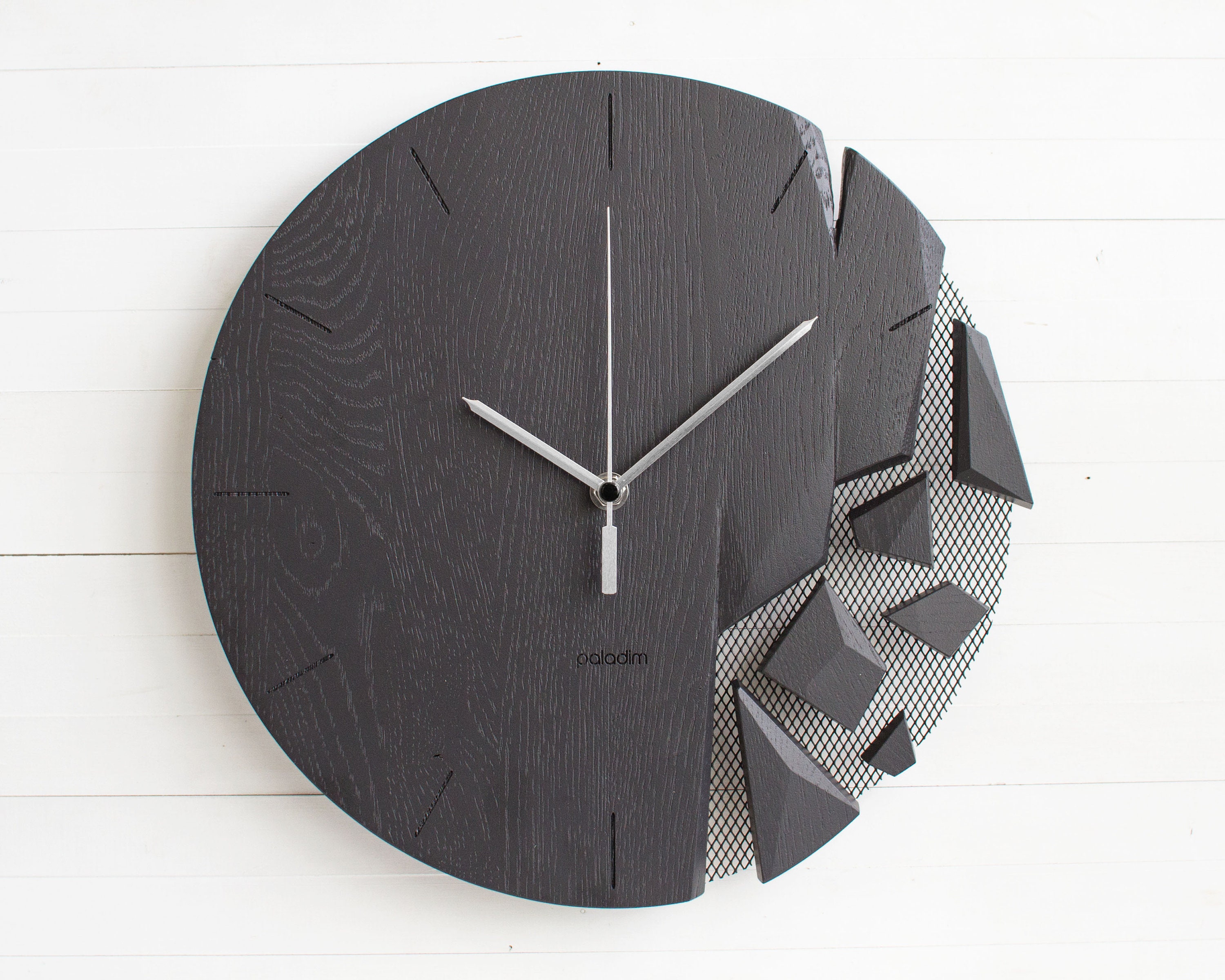 Abstract Wall Clock VREME 12" - Shattered Modern Art Timepiece ...