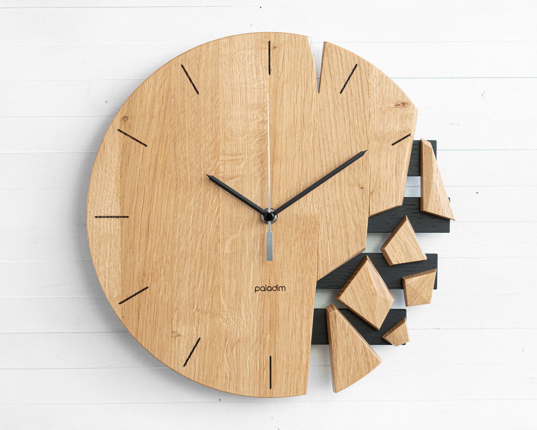 Shattered Broken Abstract Wall Clock 12" - VREME, Art Timepiece ...