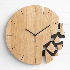 Shattered Broken Abstract Wall Clock 12" - VREME, Art Timepiece ...