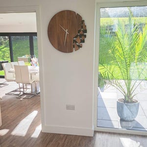 Large Broken Wall Clock, Oversized Wooden Clock 24" / 60cm, Shattered ...