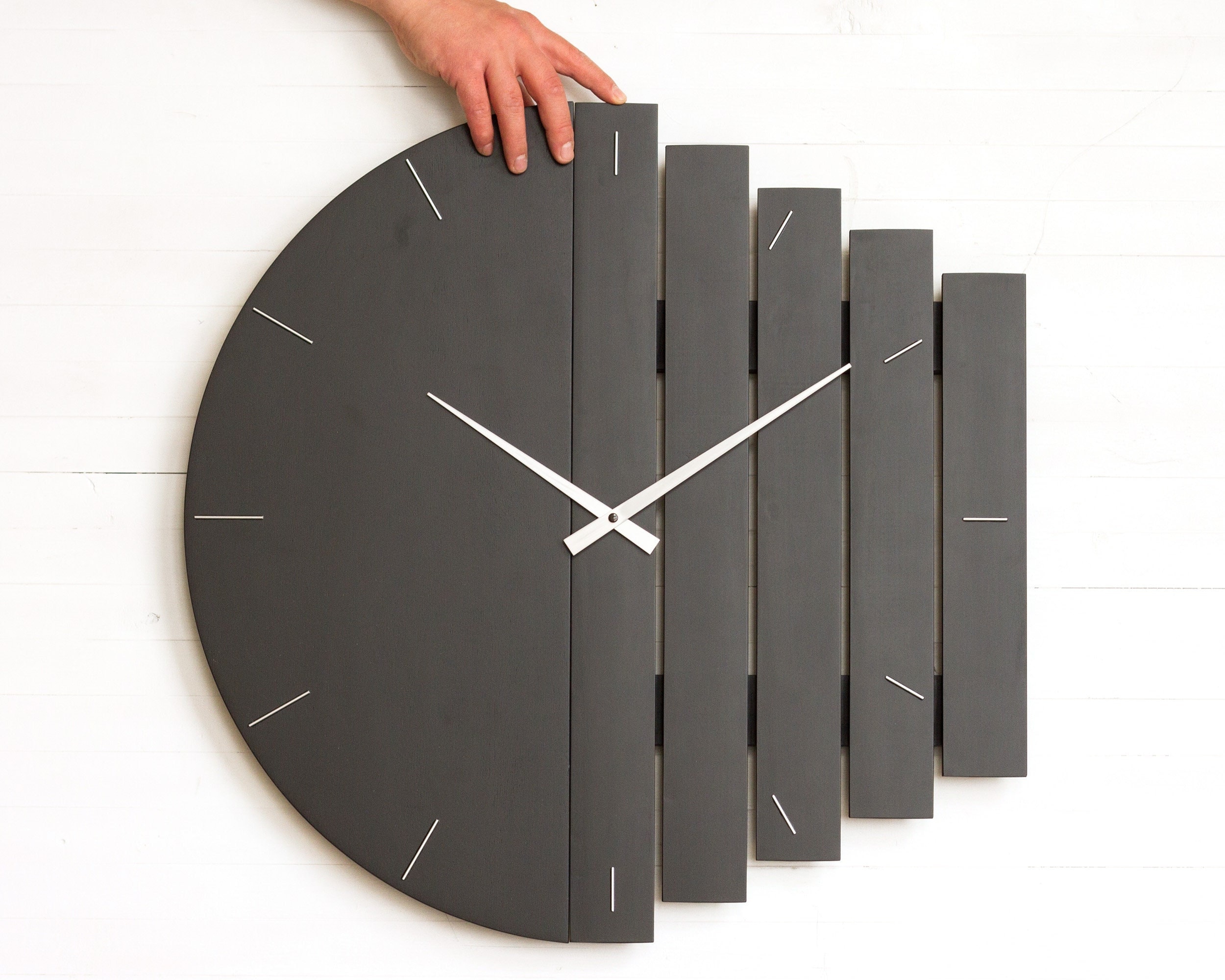 Black Wood Wall Clock