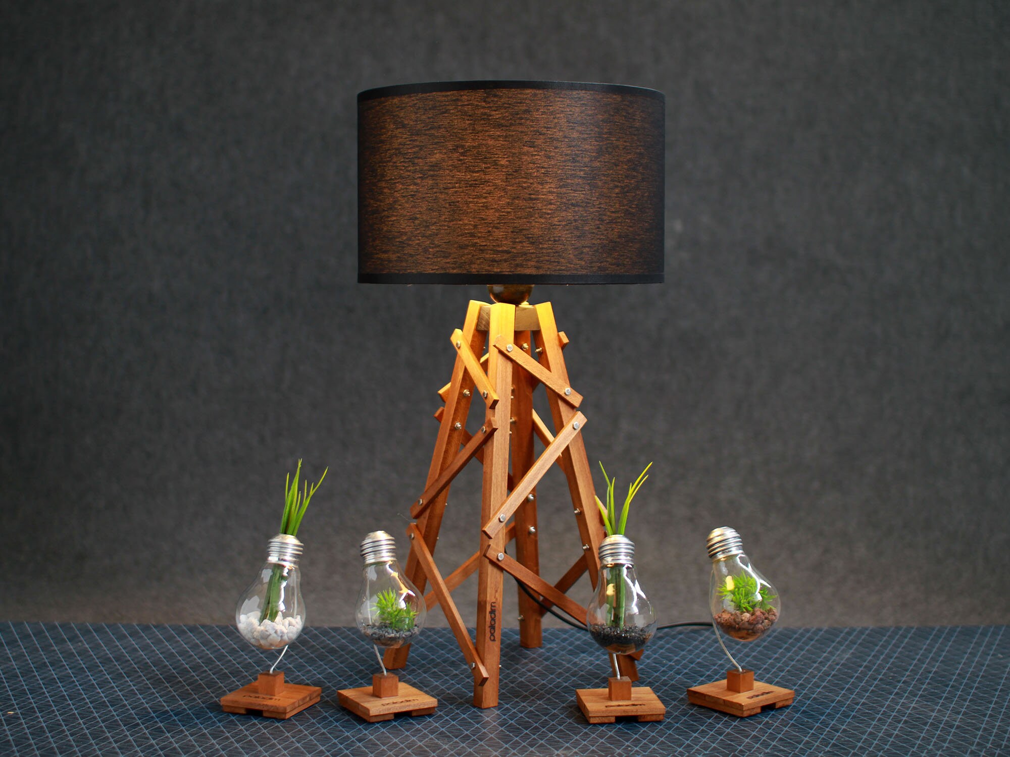 Structure Wooden Lamp KULA Wood Table Lamp Industrial Style - Etsy UK