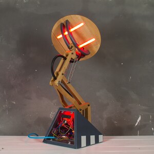 Music Reactive Floor or Desk Lamp, Wooden LED Lamp With App Control - Etsy