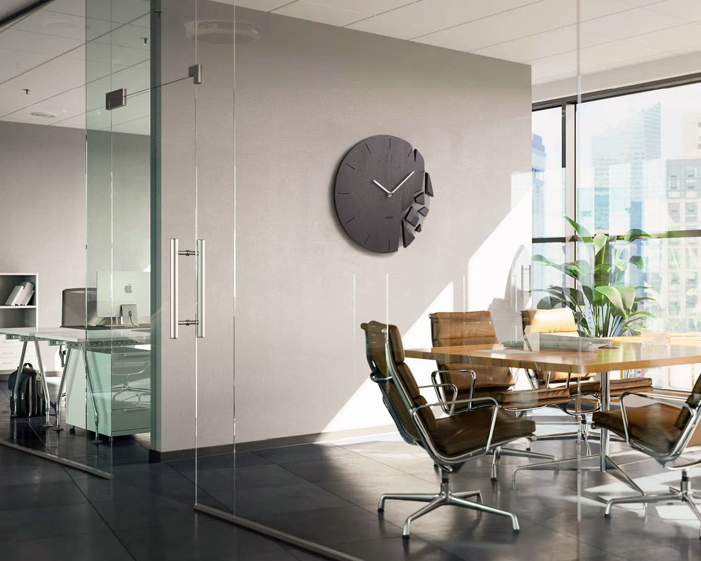 Abstract Wall Clock VREME 12" - Shattered Modern Art Timepiece ...