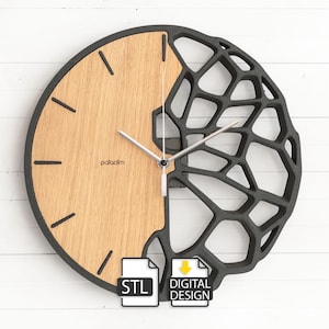 Futuristic Organic Wall Clock, Original Digital Design - STL for 3D ...