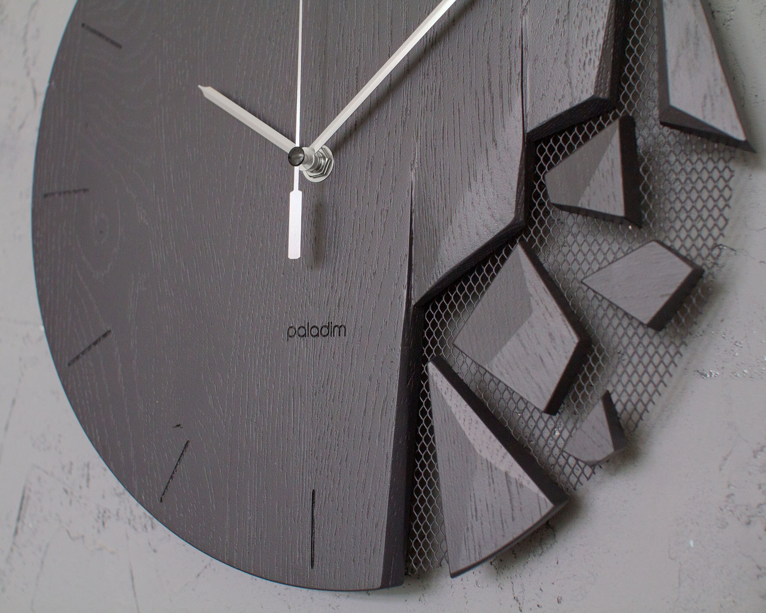 Abstract Wall Clock VREME 12" - Shattered Modern Art Timepiece ...
