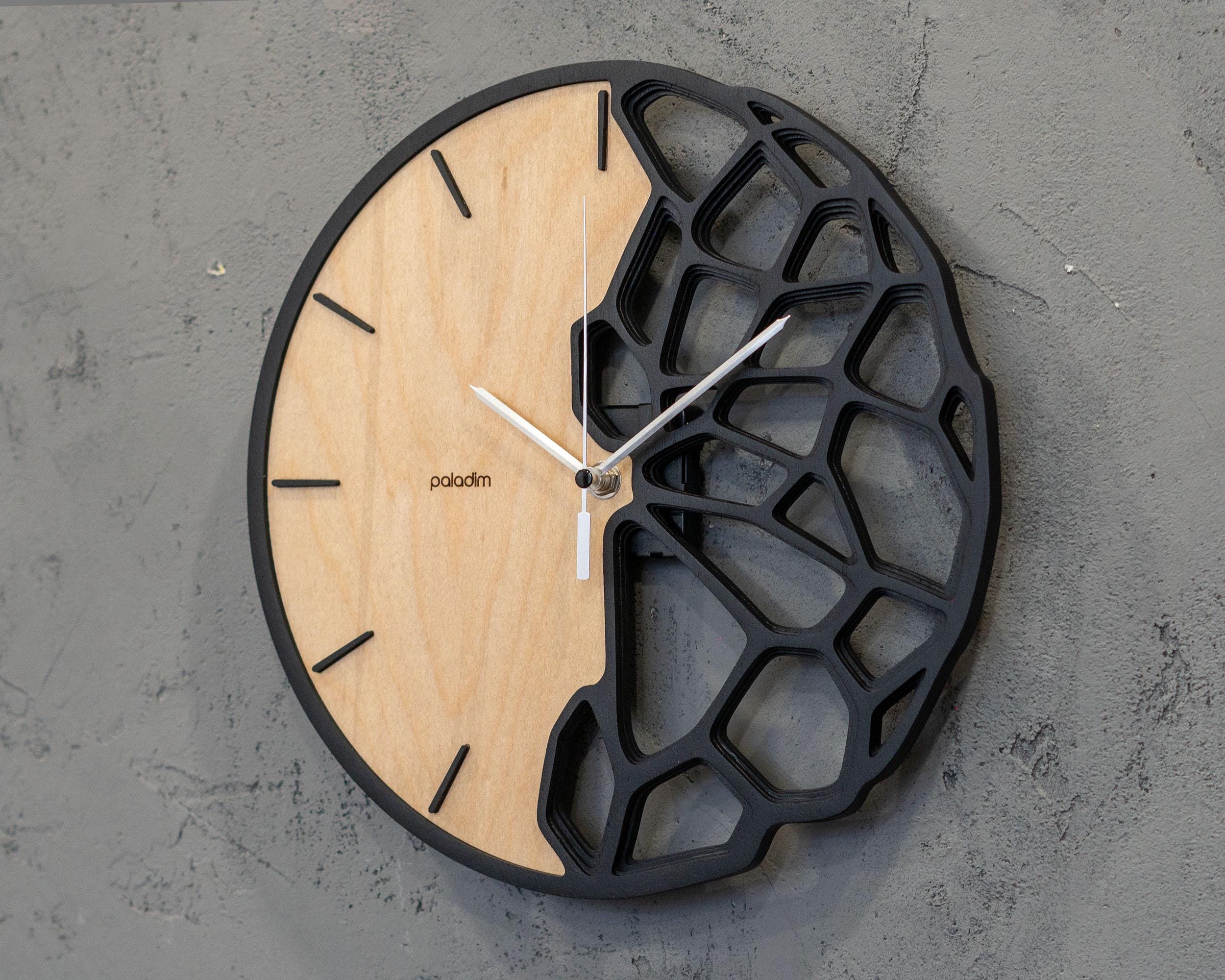 Industrial Organic Wall Clock - Made to Order From Birch Plywood, 30cm ...