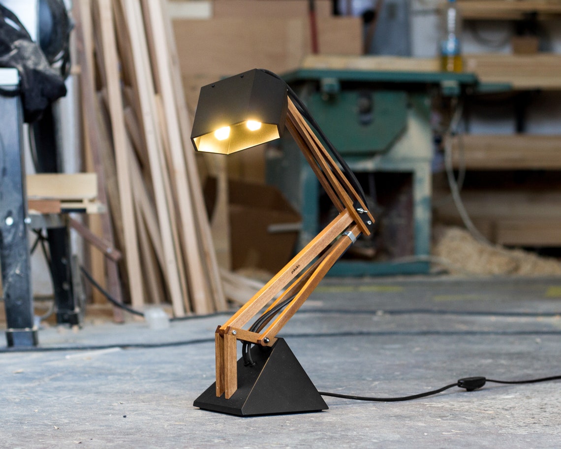 Unique Industrial Adjustable Desk Lamp - the MASHINA - Custom Built ...