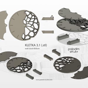 Futuristic Organic Wall Clock, Original Digital Design - STL for 3D ...