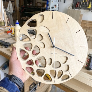 Organic Futuristic Wall Clock Digital File - Lightburn/svg/dxf for CNC ...