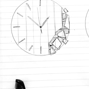 Large Broken Wall Clock, Oversized Wooden Clock 24" / 60cm, Shattered ...