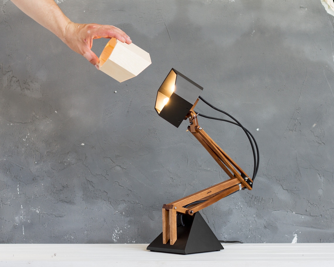 Unique Industrial Adjustable Desk Lamp the MASHINA Custom - Etsy UK
