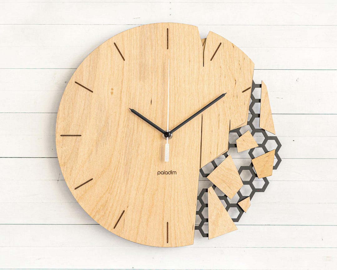 Industrial Wall Clock - Shattered Wall Decor Art, Original Broken ...