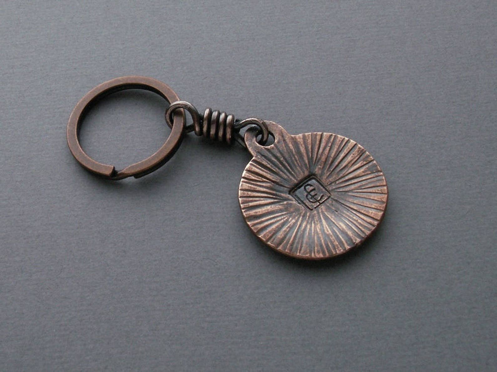 Heart Keychain, Copper Keyring, 7th Anniversary Gift, Copper Gift ...