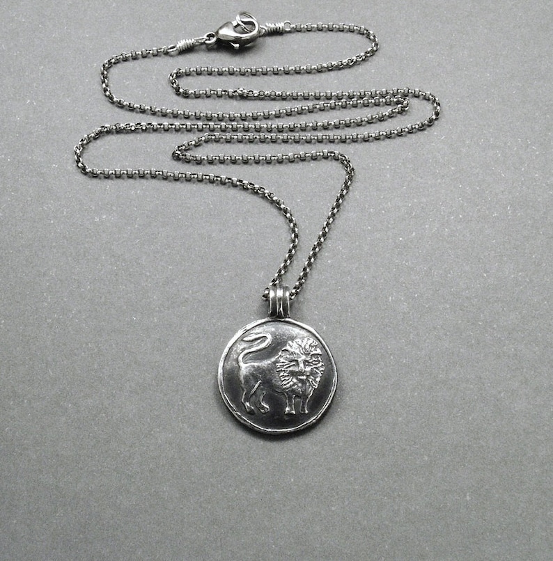 Leo Zodiac Sign Necklace, Small Silver Pendant, Leo Necklace, Astrology ...