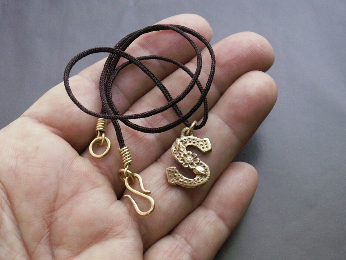 Monogram Necklace Name Necklace Letter S Pendant - Etsy