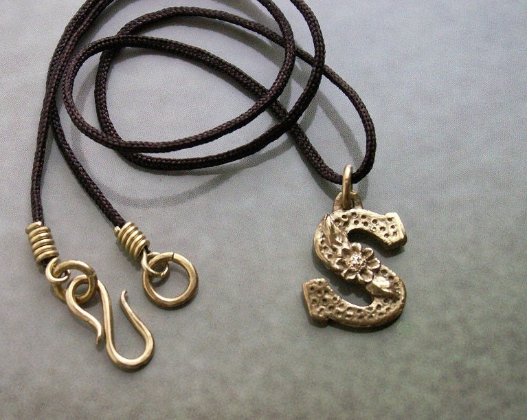 Monogram Necklace Name Necklace Letter S Pendant - Etsy