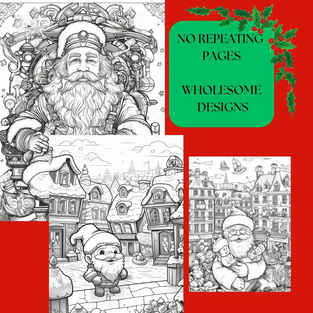 Santa's Workshop Wonders Coloring Pages, 11 Printable Pages ,christmas ...