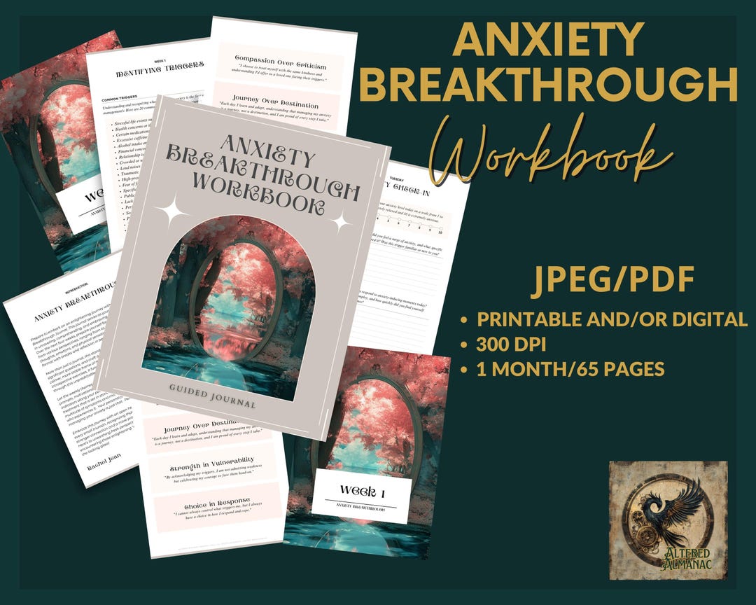 Anxiety Workbook Digital Printable, Self-care for Managing Anxiety ...