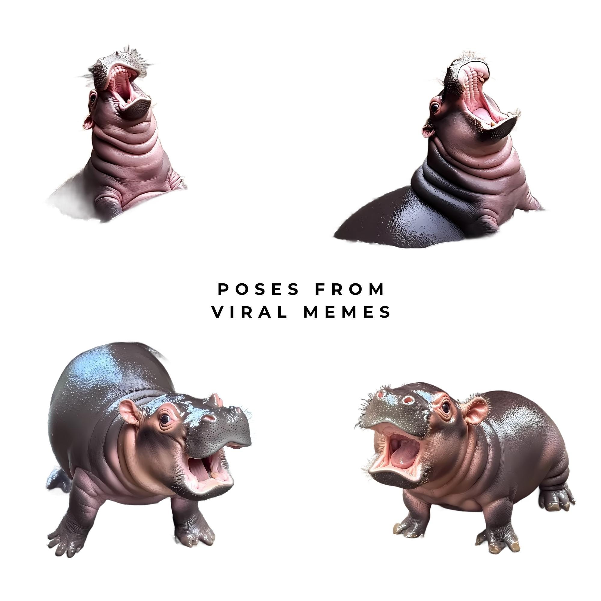 Moo Deng Clipart, 14 Moo Dang PNG, Moody Baby Hippo, Funny Meme Design ...