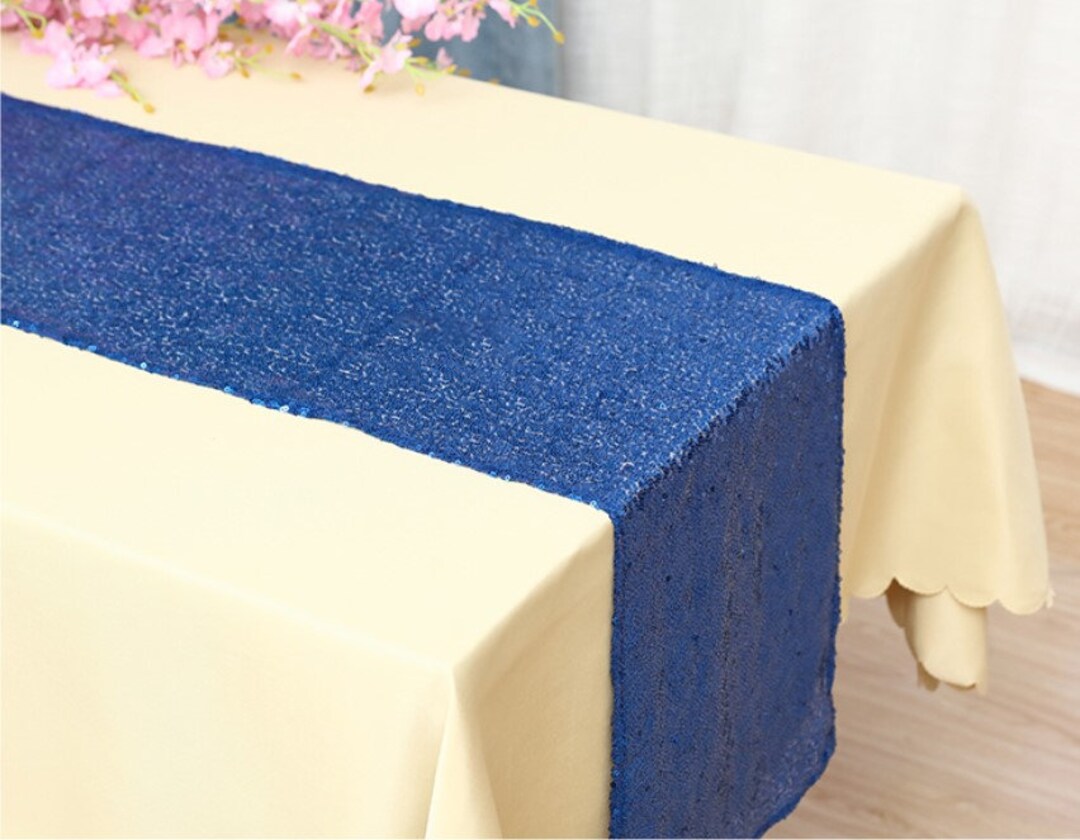 Glitter Sequin Royal Blue Table Runners Engagement Wedding Banquet ...