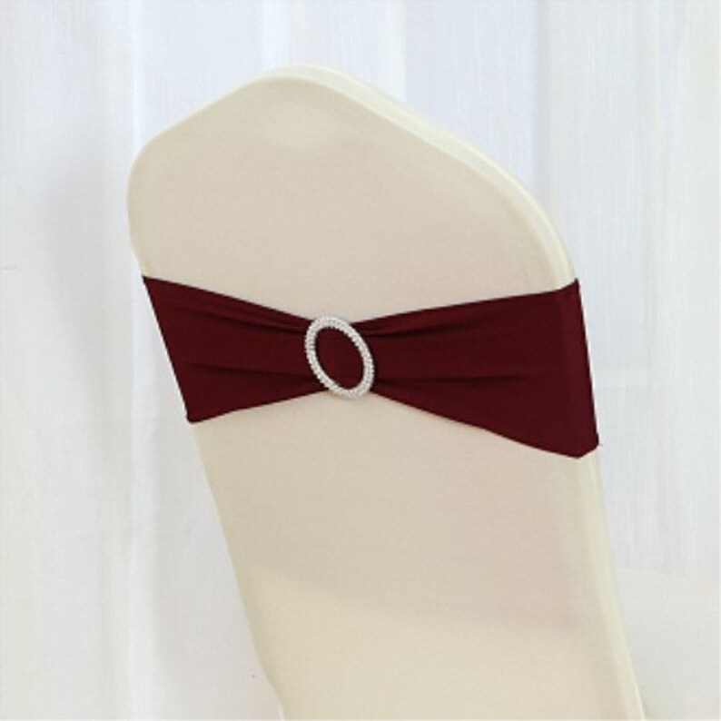 Burgundy Spandex Chair Bands Sashes Chair Bow Tie Ribbon - Etsy