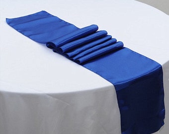 Royal Blue Satin Table Runners - Etsy