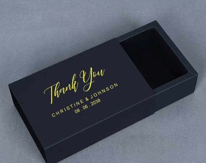 100 Personalized Sleeve Box Drawer Box Wedding Party Favor Box Gift Box ...