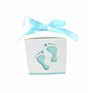 50 Pink Baby Feet Blue Baby Feet Bomboniere Favor Boxes 1st Birthday ...