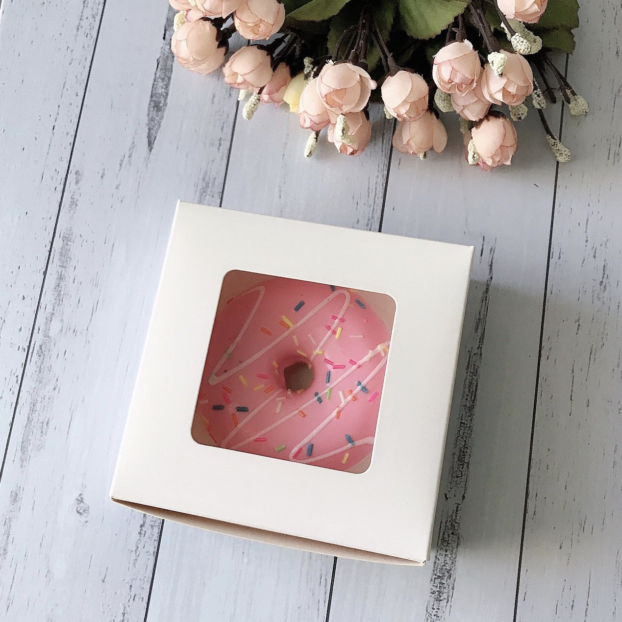 100 White Large Donut Cake Dessert Box Clear Window Favor Box | Etsy