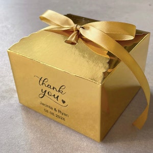 100pcs Stylish Gold Cake Slice Donut Cookie Chocolate Favor Box ...