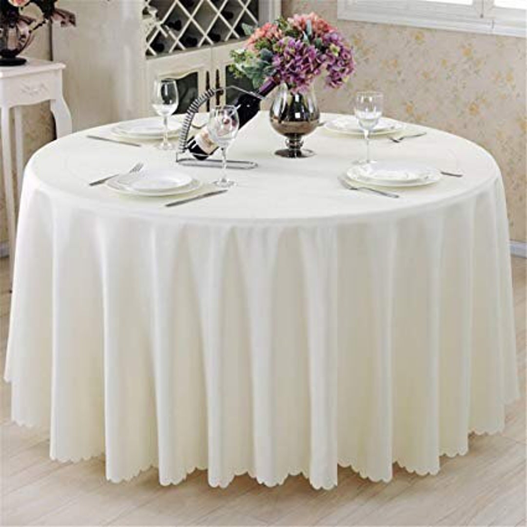 1pcs Polyester Round Rectangle Tablecloth Wedding Banquet Reception ...