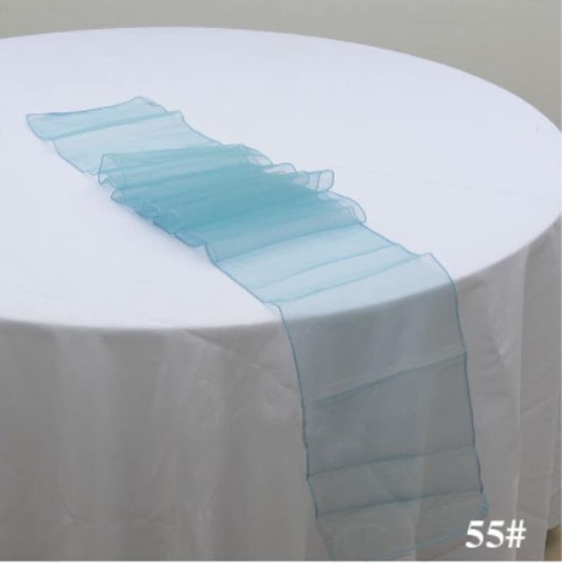 25-150 Dusty Blue Organza Chair Sashes Chair Ties Wedding Banquet ...
