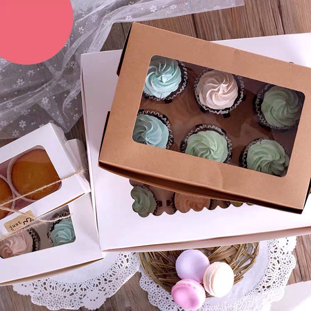 50 Clear Window Cupcake Favor Box & Holder | Wedding Birthday Party ...