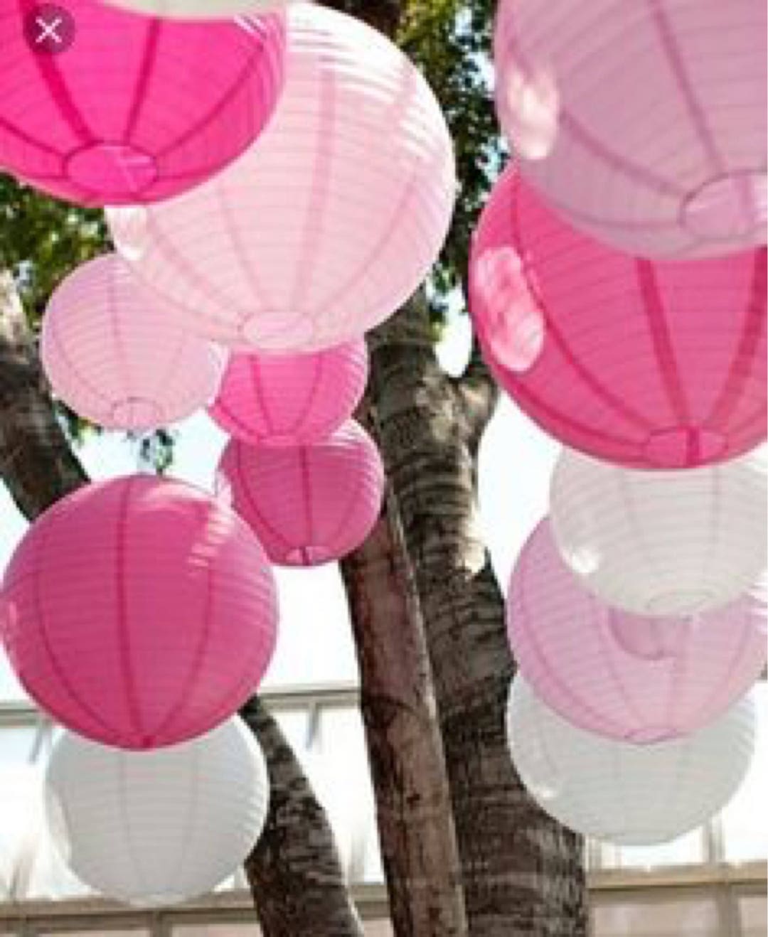 18pcs 8"/20cm White Pink Paper Lanterns Wedding Party Girl Baby Shower ...