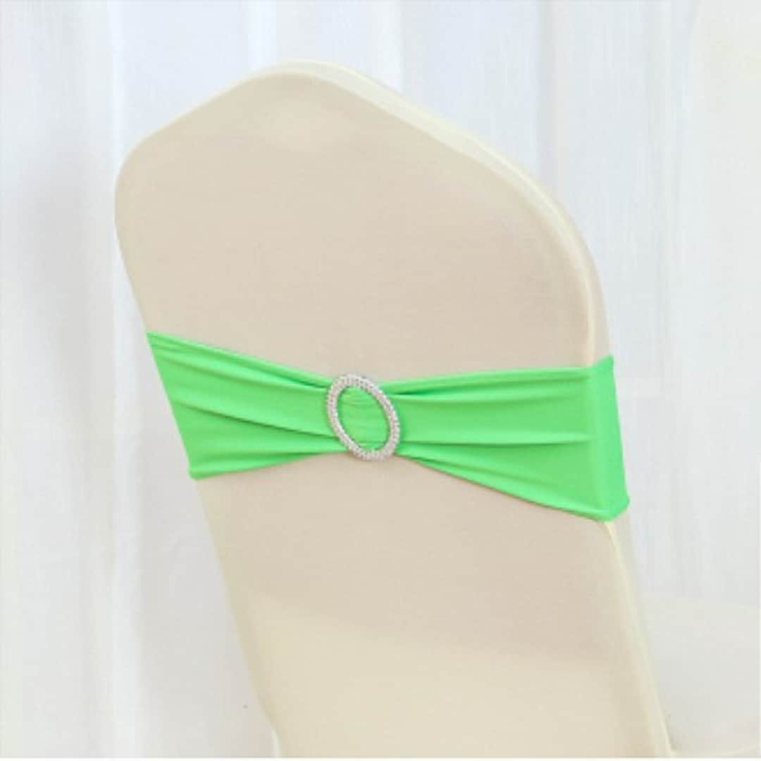 Neon Green Spandex Chair Bands Chair Sashes Chair Bow Tie Ribbon ...
