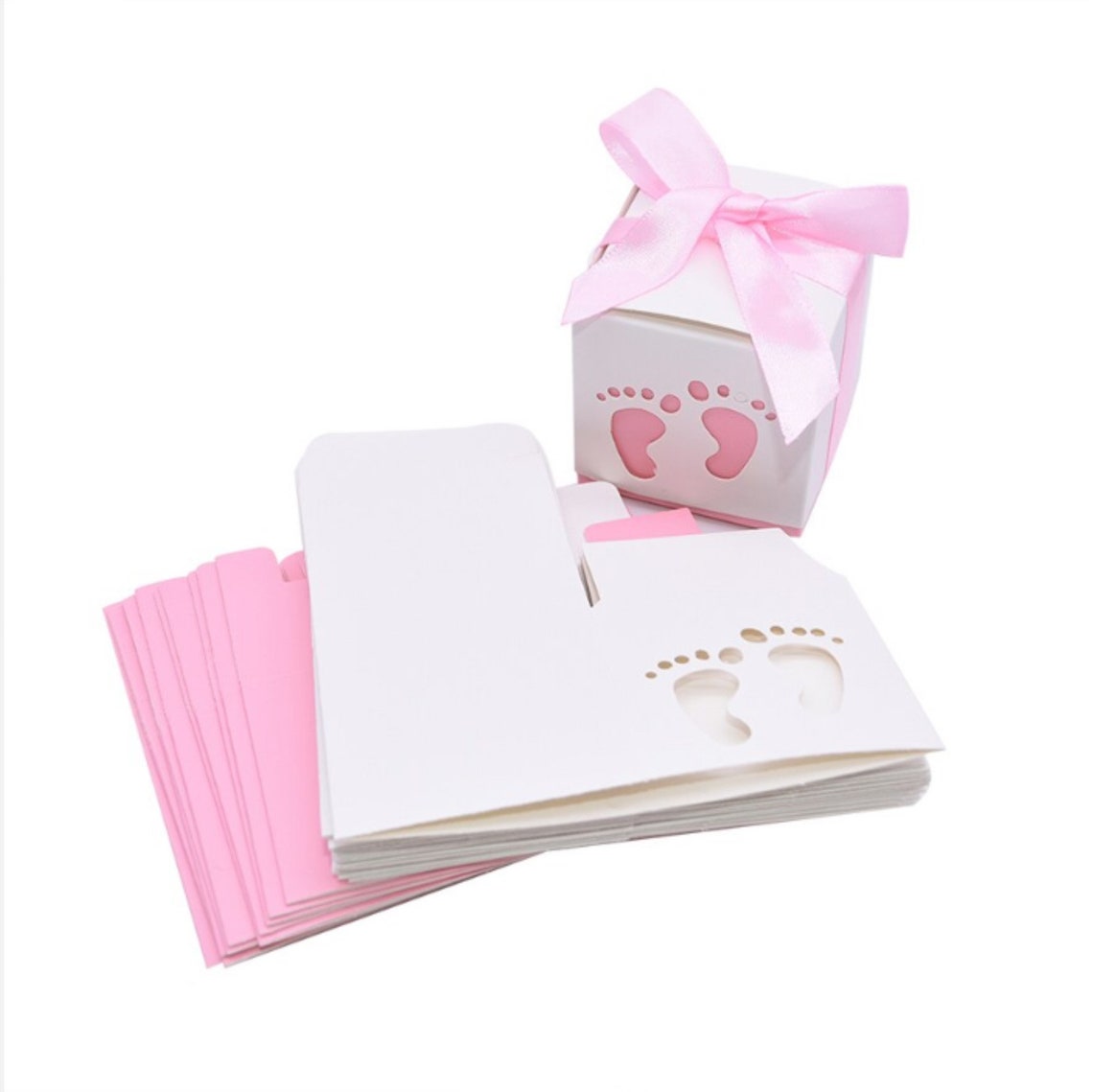 50 Pink Baby Feet Blue Baby Feet Bomboniere Favor Boxes 1st - Etsy