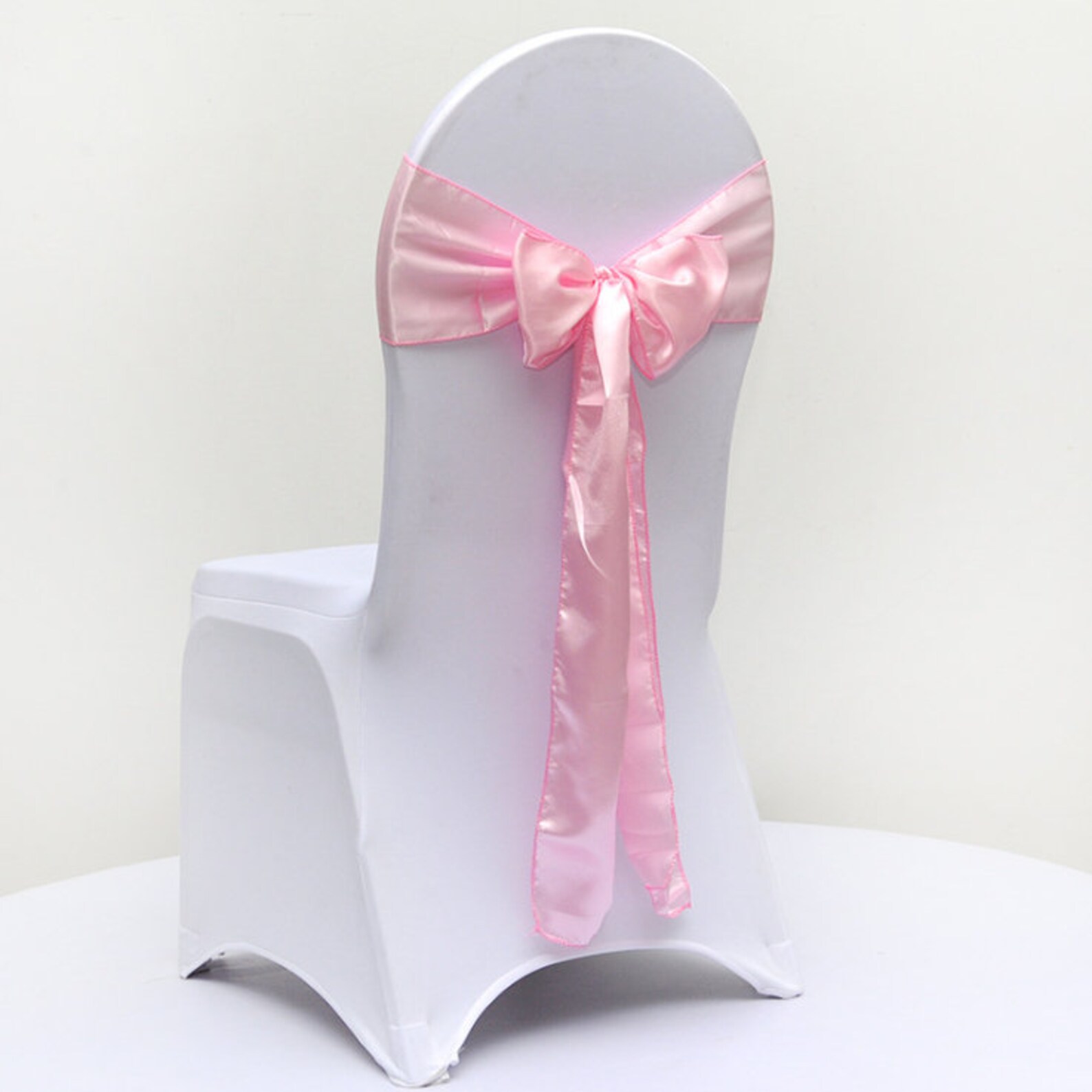 25-200pcs Light Pink Satin Chair Sashes Bows Ties Ribbons | Etsy