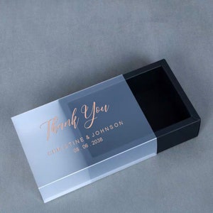 100 Personalized Frosted PVC Sleeve Favor Boxes | Wedding Party Gift ...