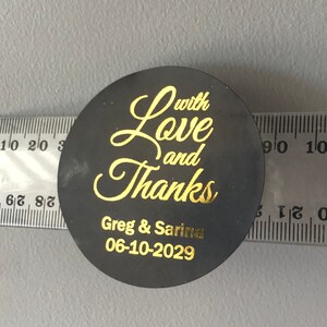 100 Black Circle Stickers Labels Personalized Wedding Engagement ...