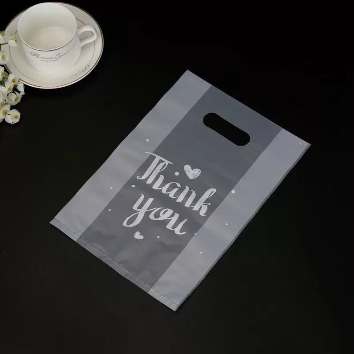 100x Thank You Matte PVC Plastic Carrying Bags Wedding Party | Etsy