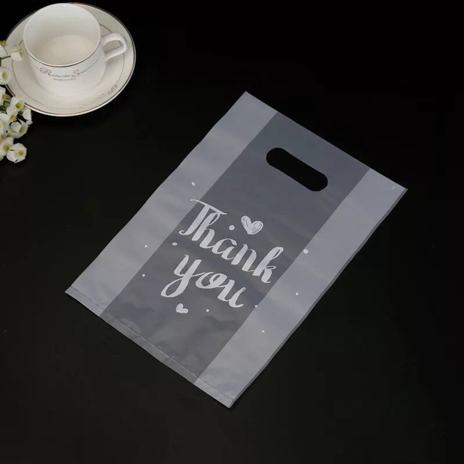 100x Thank You Matte PVC Plastic Carrying Bags Wedding Party | Etsy