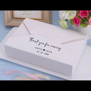 100pcs Vintage Envelope Style Personalised Favor Box, Wedding Birthday ...