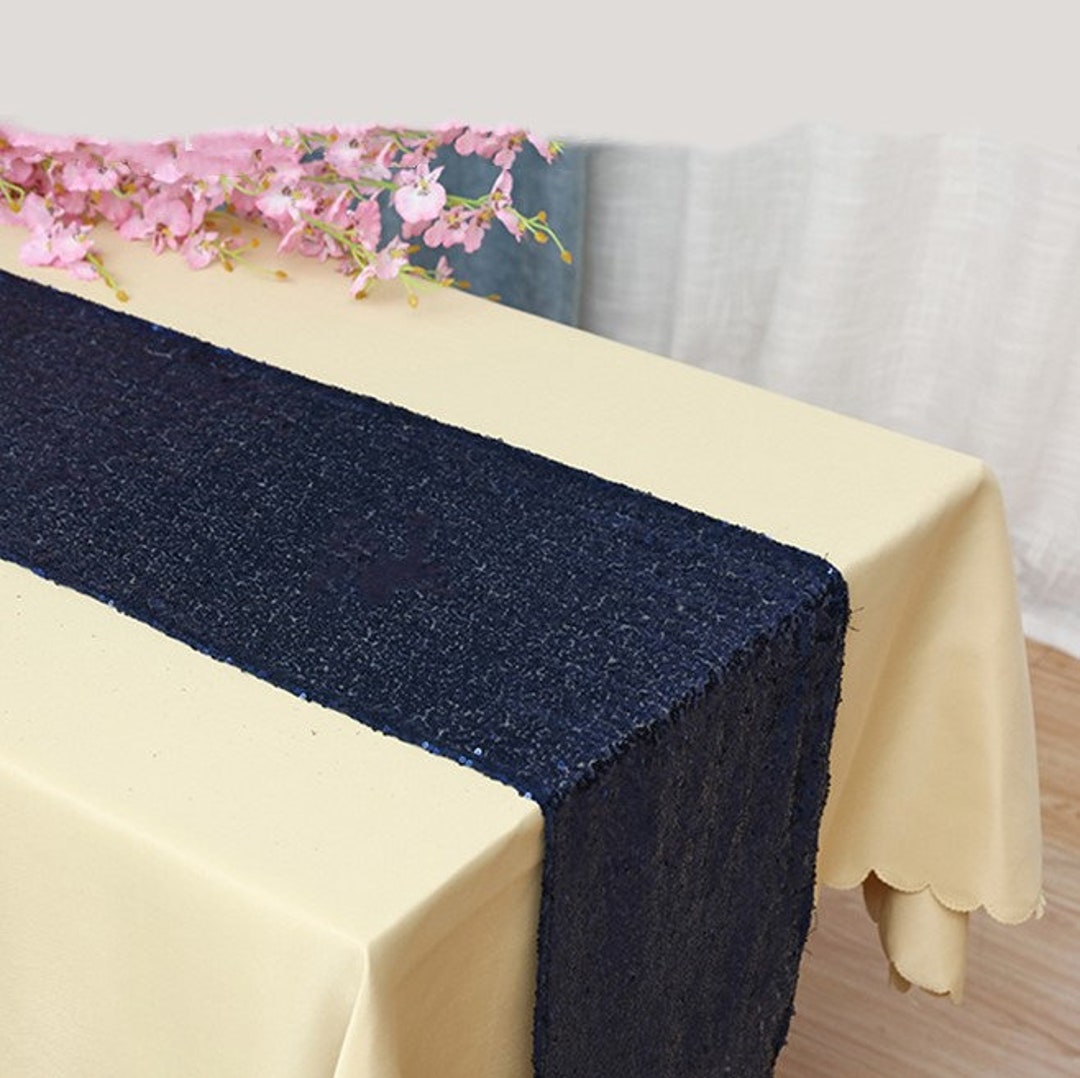 Navy Blue Glitter Sequin Table Runners Engagement Wedding Banquet ...
