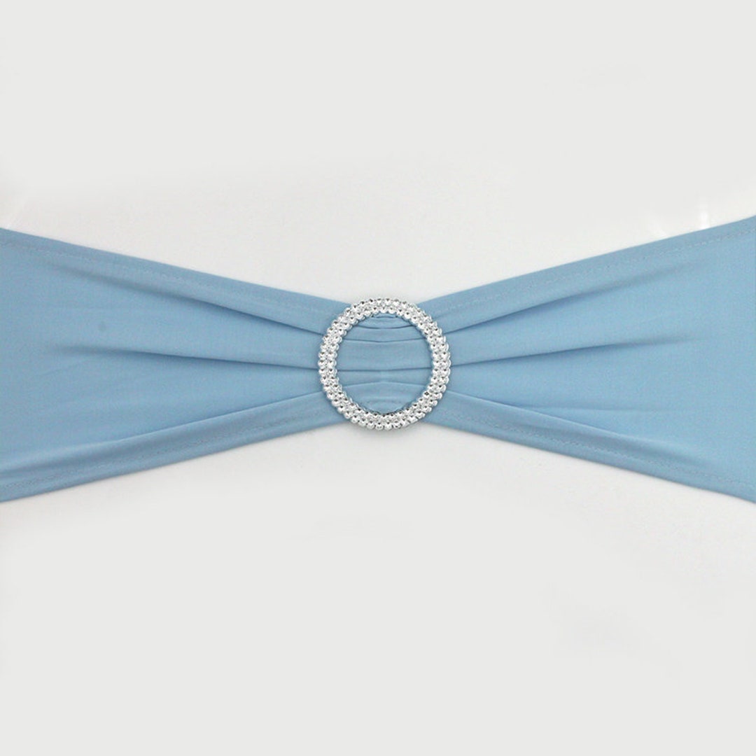 Dusty Blue Spandex Chair Bands Chair Sashes Chair Bow Tie Ribbon ...