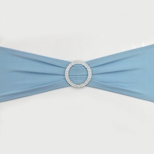 Dusty Blue Spandex Chair Bands Chair Sashes Chair Bow Tie Ribbon ...