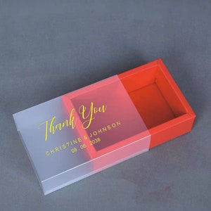 100 Personalized Frosted PVC Sleeve Favor Boxes | Wedding Party Gift ...