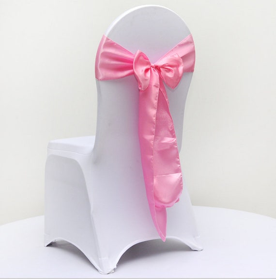 25-200pcs Pink Satin Chair Sashes Chair Bows Chair Ties Ribbon - Etsy