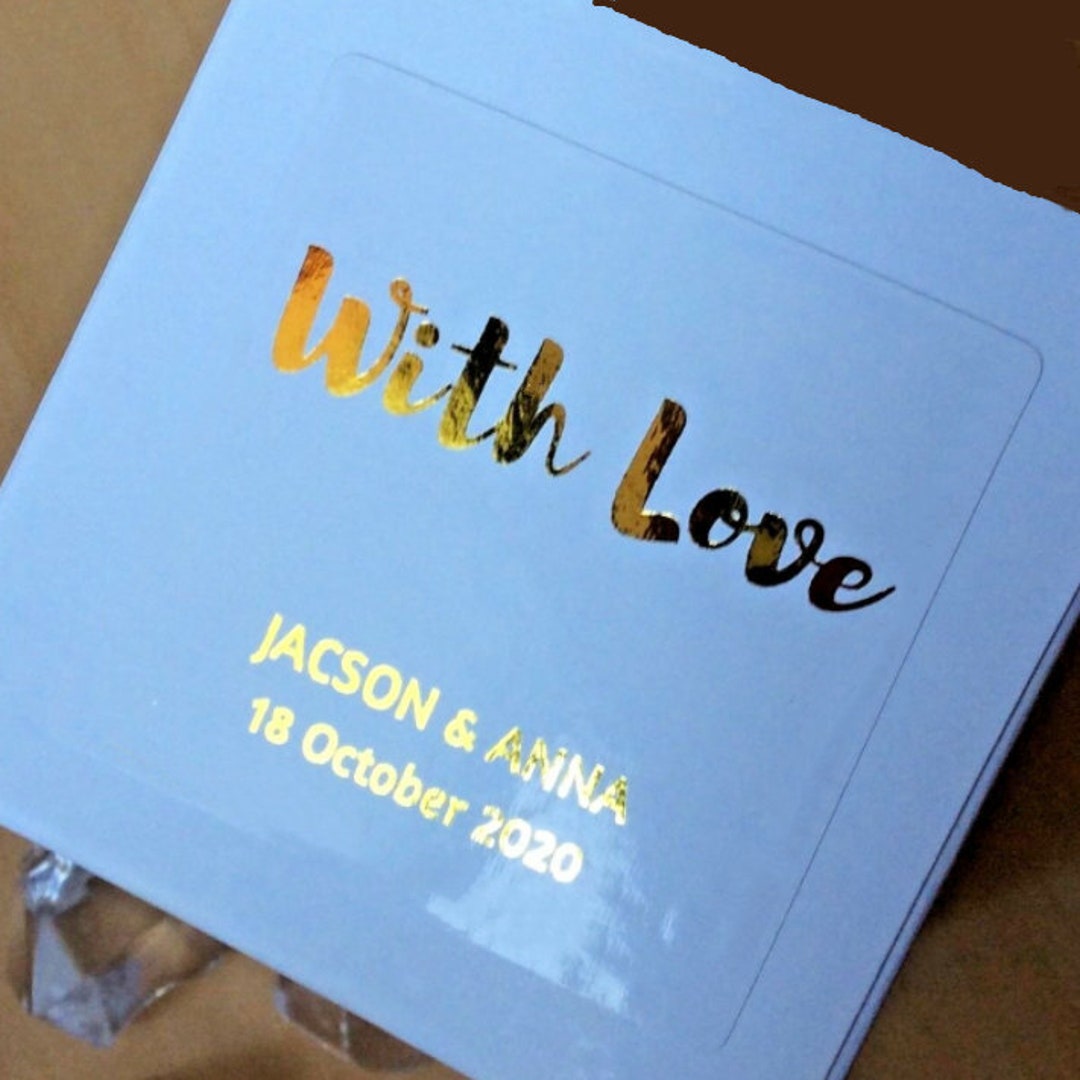 100 White Square 4.5cm/1.77" Sticker Wedding Birthday Favor Stickers ...