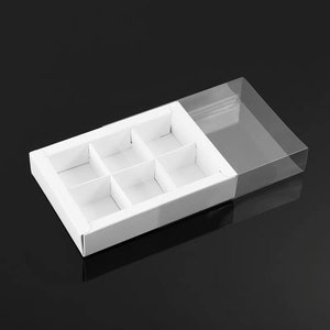 50pcs Six-cells Clear Sleeve White Gold Black Box | Chocolate Macaroon ...